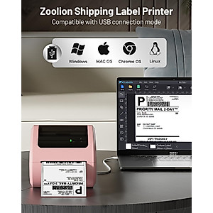 Bluetooth Shipping Label Printer for Small Business & Home Use, Thermal Printer Supports 4x6 Inch Thermal Labels, Compatible with Phones & Laptops. Label Printer for USPS Esty eBay Shopify UPS Amazon