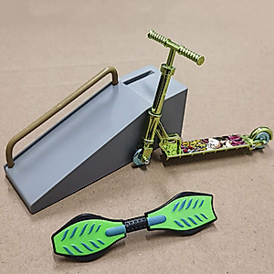 Miniature Finger Toy Set for Boys, Including Bicycle, Skateboard, Vitality Board, Scooter, Vehicle Crafts Decor for Home Red