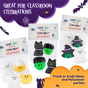 30 Pack Halloween Squishes, Halloween Party Favors, Halloween Classroom Favors, Squishy Toys, Goodie Bag Fillers, Bulk School for Kids, Halloween Treats Non Candy, Teal Pumpkin Project