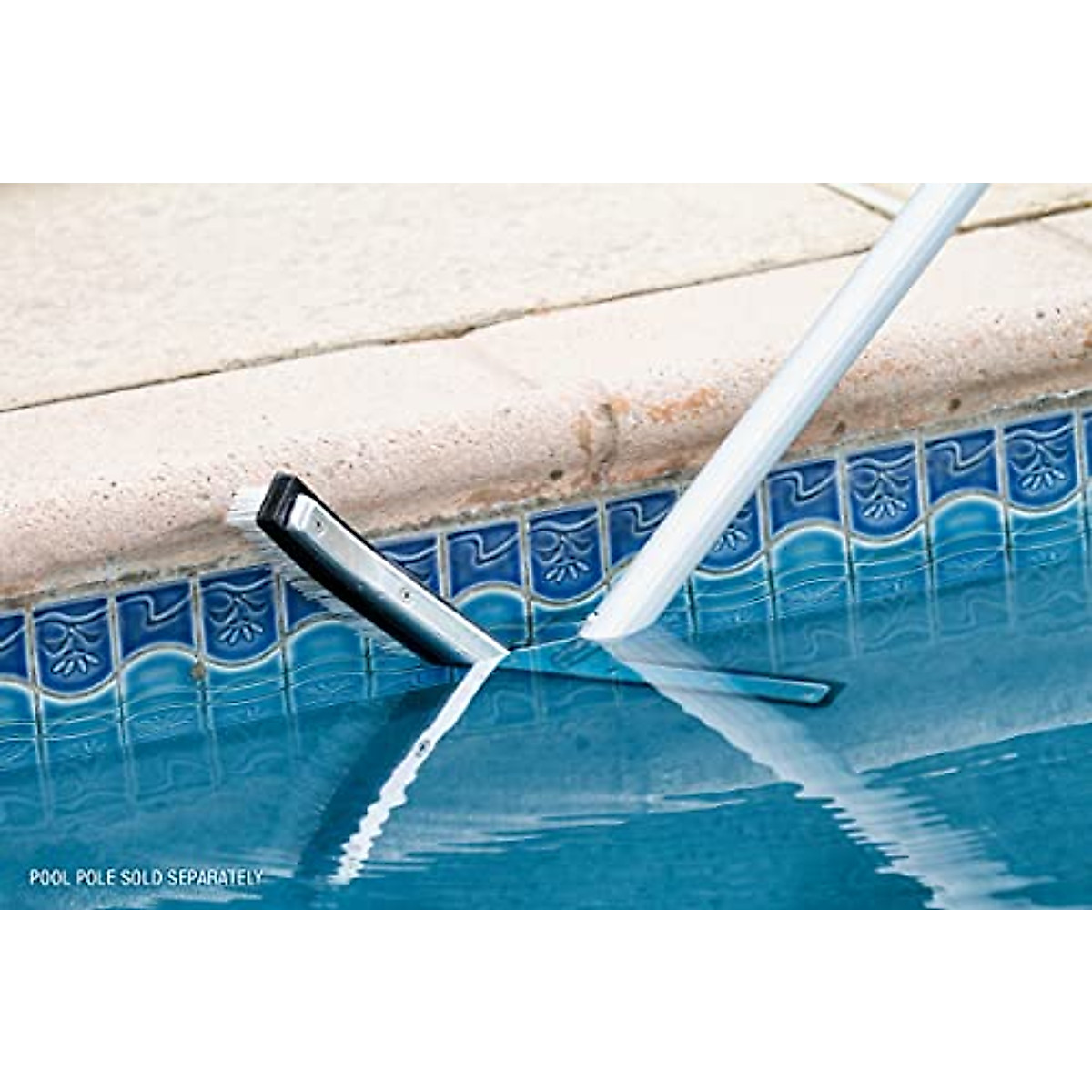 Poolmaster 20173 18-Inch Swimming Pool Brush With Aluminum-Back and Combo Bristles, Premier Collection