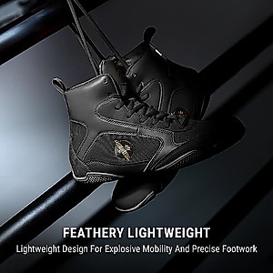 Hayabusa Pro Boxing Shoes for Men & Women - Black, 11 Men/12.5 Women