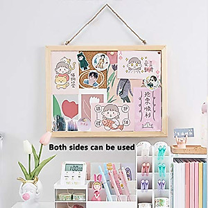 Cork Board Photo Wall, Desktop Message Board, Home Wall Hanging pin Board, Bulletin Board Display Board（15.7x11.8 in）