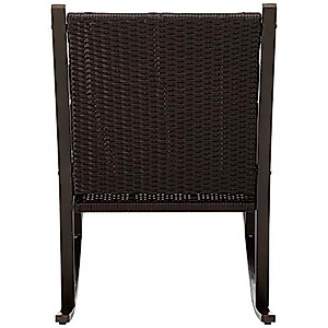 Christopher Knight Home Muriel Outdoor Wicker Rocking Chair, Dark Brown/Cream Cushion