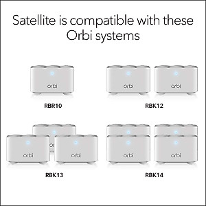 NETGEAR Orbi Mesh WiFi Add-on Satellite - Works with Your Orbi Router, add up to 1,500 sq. ft, speeds up to 1.2Gbps (RBS10) (RBS10-100NAS) (Renewed)
