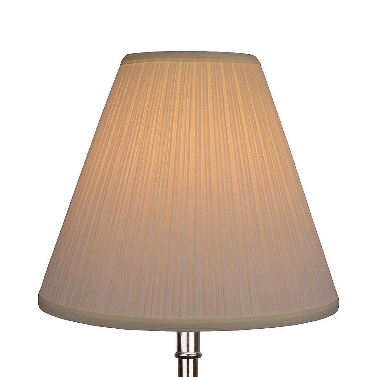 FenchelShades.com Lampshade 6.5" Top Diameter x 15" Bottom Diameter x 13" Slant Height Lampshade with 11" Brass Harp and Finial (Pleated Mushroom Cream)