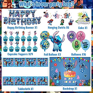 Cartoon Birthday Party Decorations Include Birthday Banner, Balloons, Backdrop, Cupcake Toppers, Hanging Swirls, Tablecloth, Cartoon Birthday Party Supplies