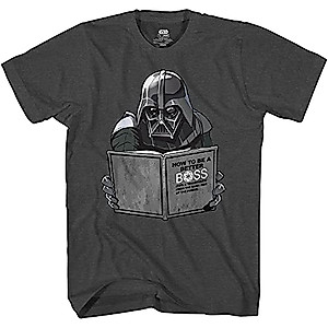 STAR WARS Improving Darth Vader How to Be A Better Boss T-Shirt 2X 2XL (Premium Charcoal Heather, XX-Large)