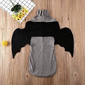 Baby Sleeping Bags, Newborn Infant Baby Soft Cotton Wrap Swaddle Blanket Bat Sleeping Sack for 0-6 Month Babies (0-3 Months, Grey)