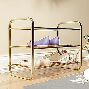 ANIIC Shoe Rack 3-Tier Metal Shoe Rack Storage Organizer Free Standing Shoe Racks Standing for Entryway Hallway Living Room Bedroom Shoe Organizer
