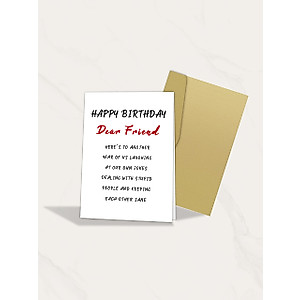 Fumnwoks Greeting Card, Funny Birthday Card for Friend, Premium Quality for Bestie, Gift for Women & Men