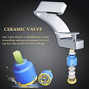 becola Chrome Bathroom Sink Faucet, Single Hole Faucet for Bathroom Sink, Solid Brass Single Handle Lavatory Vanity Sink Faucet with Two US Standard 3/8" Hoses