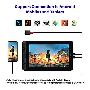 HUION Kamvas 12 Graphics Drawing Tablet with Screen Full-Laminated Battery-Free Stylus Tilt 8192 Levels Pressure 8 Express Keys, 11.6 inches Pen Display Support Android, Window, Mac, Linux, Black