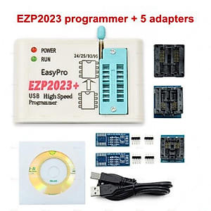 yesyZX WellieSTR 1 Set (EZP2023 with 5 adapters) EZP2023 High-Speed USB SPI Programmer EZP 2023 Support 24 25 93 95 EEPROM 25 Flash BIOS Chip Better Than EZP2019