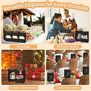 BagDream 50Pcs Gift Bags 8x4.25x10.5 Inches Paper Bags Shopping Bags Kraft Bags Wedding Party Favor Bags Merchandise Retail Bags Sacks Black Paper Gift Bags with Handles Bulk