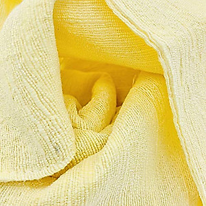 Mimi Organic 100% Natural Mulberry Silk Hand Face Yoga Towel 2 Layer | Newborn Baby and Woman | Heavenly Soft Washcloth 12x12in 1pc, Natural Yellow No Bleached No Dyed