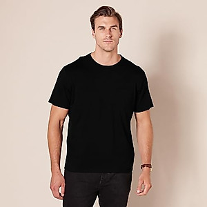 Amazon Essentials Men's Slim-Fit Short-Sleeve Crewneck T-Shirt, Pack of 2, Washed Black, Large