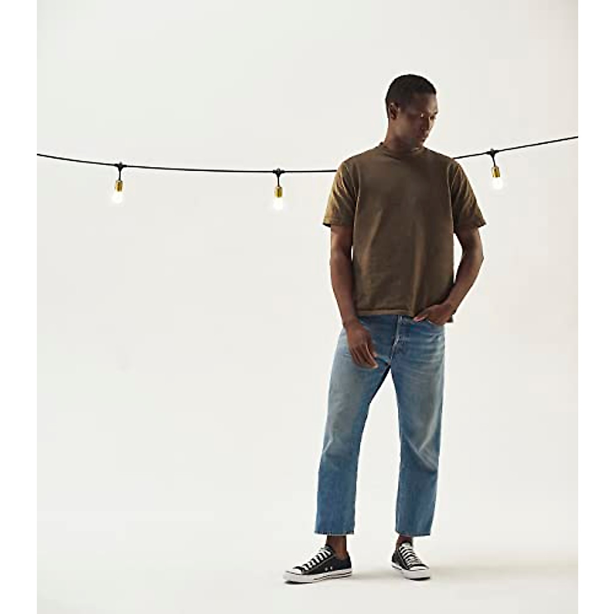 Brightech Glow LED String Lights - 48 Ft Commercial Grade Patio Lights with Beautiful Brass Accents - Outdoor Waterproof Globe Porch String Lights for Outside, Backyard, Gardens - 15 2W LED bulbs