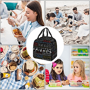 Taiherdail TV Show Lunch Box Insulated Lunch Bag Portable Tote Bag for Office Work Gift, Black-1, One Size