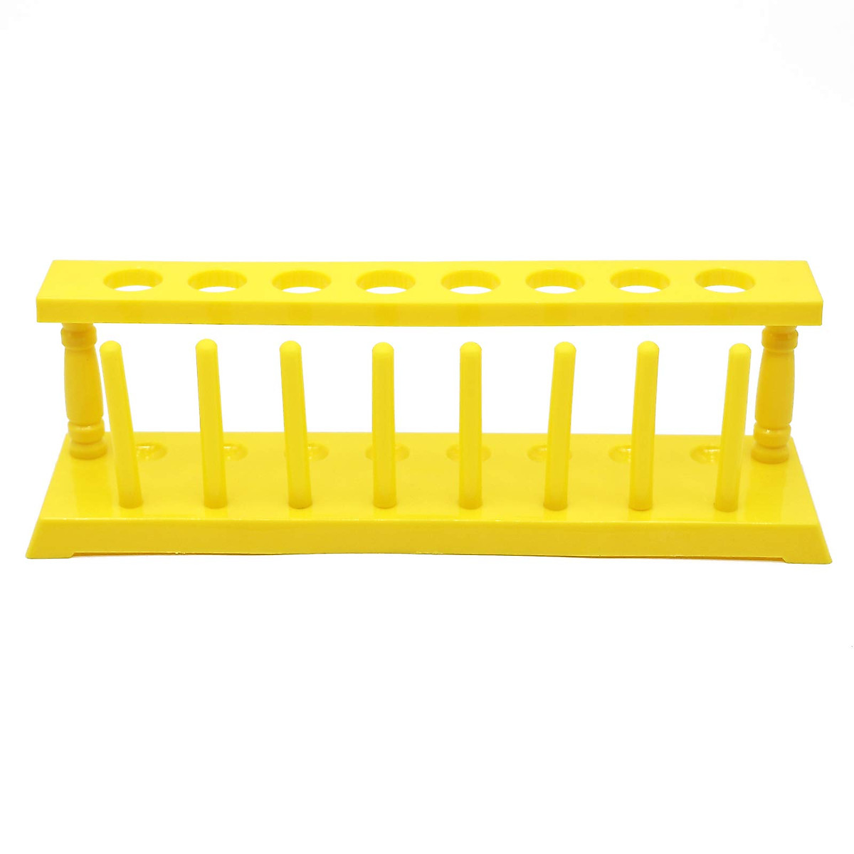 Plastic Test Tube Stand, 2 Pieces Yellow Tube Holder Rack for Laboratory, Detachable, 20mm Hole Diameter (8 Hole)