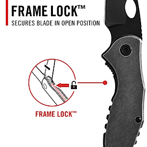 COAST CONTRA EDC Folding Pocketknife, Flip Tab, Frame Lock, Pocket Clip, Stainless-Steel, Wharncliff Blade