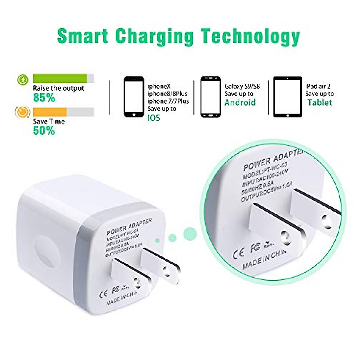One Port Wall Charger,2 Pack Ehoho 1A Single Port USB Charging Block Cube Compatible Samsung Galaxy A54 A14 S23 S22 S21 FE A13 A53,iPhone 14 13 12 11 XR XS Max 8/7/6S Plus SE/5S,LG, HTC,Sony,Motorola