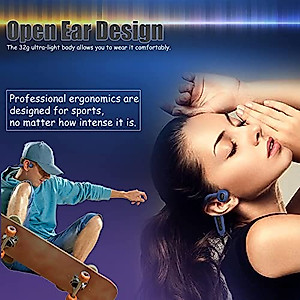 ESSONIO Bone Conduction Headphones Swimming Headphones Bluetooth IPX8 Waterproof Headphones for Swimming Bone Conduction Headphones with Microphone, 16G Memory (Gray New)