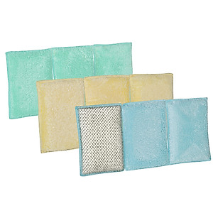 Smart Design Heavy Duty Scrub Sponge with Bamboo Odorless Rayon Fiber - Set of 9 - Ultra Absorbent - Soft and Metallic Scrub - Cleaning, Dishes, and Hard Stains - Spring - Yellow, Mint, Blue