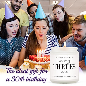 30th Birthday Gifts for Her, in My Thirties Era, 30 Year Old Gifts for Women, Man, Friend, Sister - Handmade Lavender Natural Soy Wax Candle (7oz)