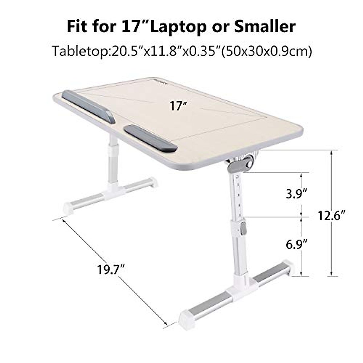 Laptop Bed Tray Table, Nearpow Adjustable Laptop Bed Stand, Portable Standing Table with Foldable Legs, Foldable Lap Tablet Table for Sofa Couch Floor - Medium Size
