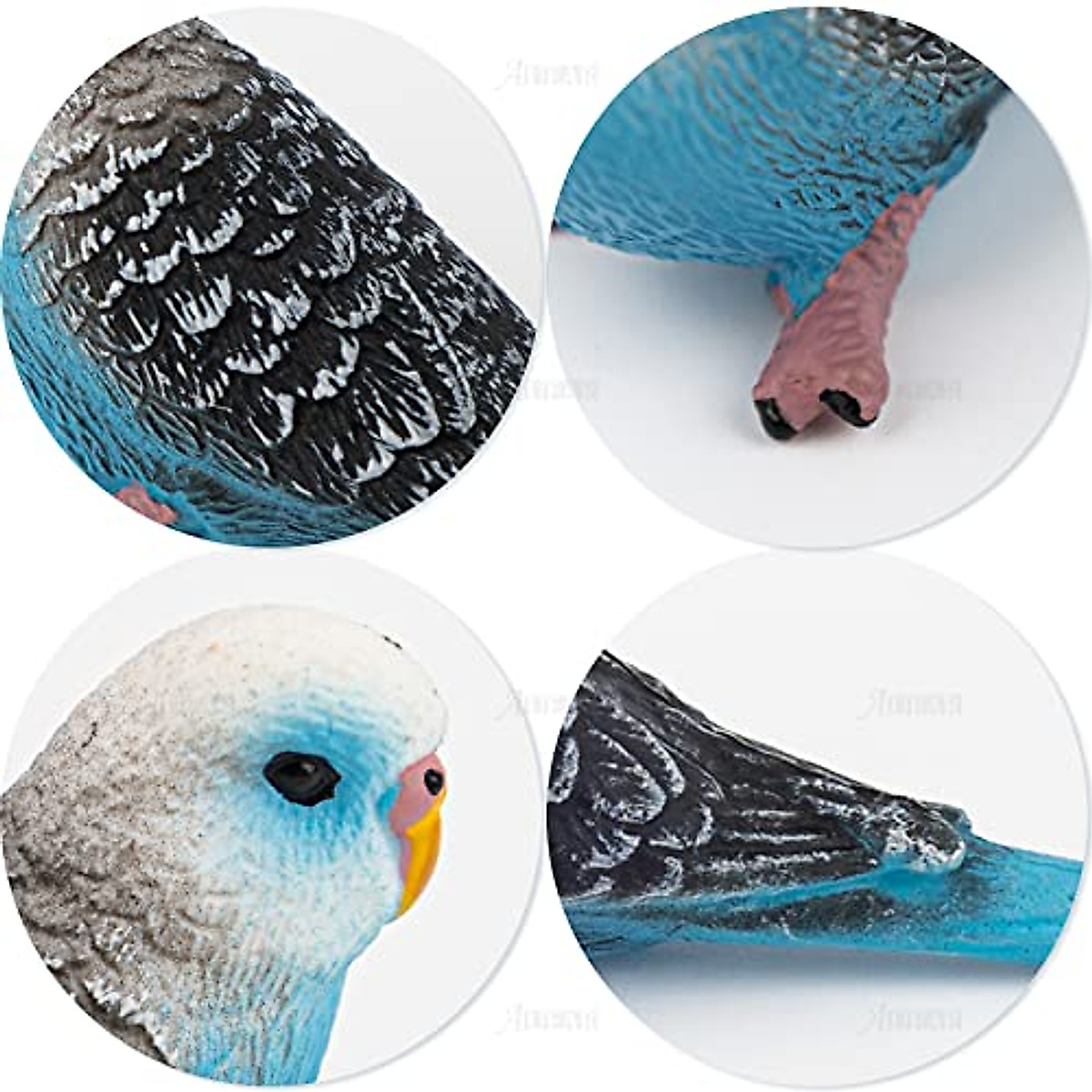 AUEAR, 4 Pack Bird Decorative Figurines, Mini Cute Fake Parrot Bird Parakeet Animal Model Toys Home Decor Garden Cake Decoration