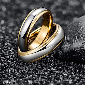 Aeici 4mm Wedding Bands for Women, Tungsten Carbide Rings for Women Rings Size 7, Women Ring I Love You