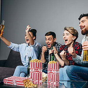 300 Pcs Popcorn Bags Paper Grease Resistant Popcorn Bags Disposable Red and White Striped Popcorn Container for Family Movie Night Movie Party Carnival Theater Popcorn Machine (1 oz)