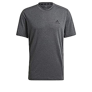 adidas mens FR Tee Dark Grey Heather/Black Medium
