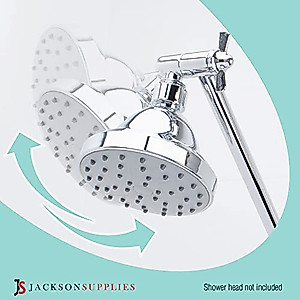 Shower Head Extension Arm by JS Jackson Supplies, Adjustable 10 Inch Showerhead Extender, Solid Brass Construction, Universal Tall Hi-lo Pipe Height Extending (Chrome Finish)