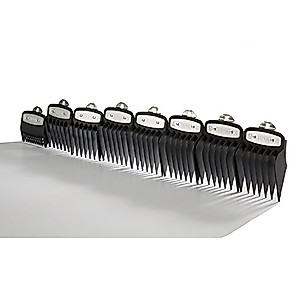 Wahl Professional Premium Black Cutting Guides #3171-500 - 1/8" to 1" - Fits All Full Size Wahl Clippers (Excludes Detachable Blade Clippers) 8 Pack