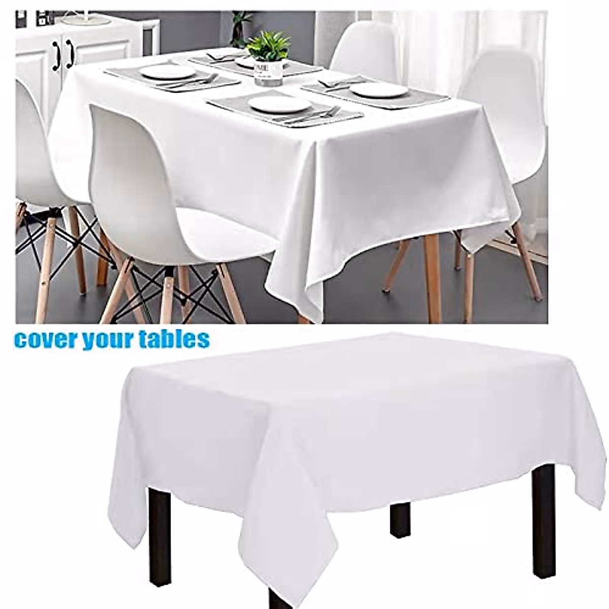 Polyester Fabric by The Yard with Spandex,Knit Single Jersey Stretch Fabric for T Shirt, Pet Dec.Tablecloth, Dust Cover, DIY (White Solid 1 Y)