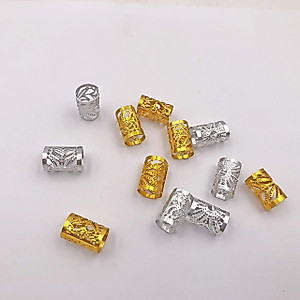 Messen 121Pcs Dreadlocks Jewelry Crystal Wire Wrapped Loc Adornment Imitation Wood Beads Braid Accessories Hair Cuffs Beard Tube Beads Pearl Pendants for Braids Hair Clip Decoration