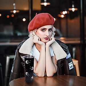 Witch Tumbler with Lid and Straw-Gothic Decor-Stainless Steel Insulated-Witchy Gifts-Skinny Halloween Tumbler for Women Daughter Girlfriend Teenage Girls-Travel Iced Coffee Cup Mug-20 oz Tumbler