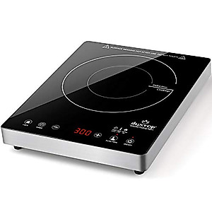 Duxtop Portable Induction Cooktop, High End Full Glass Induction Burner with Sensor Touch, 1800W Countertop Burner with Stainless Steel Housing, E200A, Black