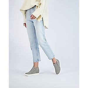 CUSHIONAIRE Women's Hart Sneaker Wedge Booties– Slip-On Sneaker Wedge Boots for Women with Dual Zipper, Cognac 8