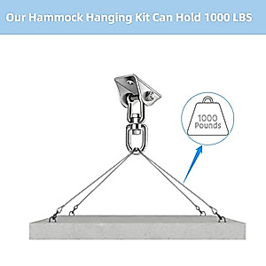 HOMPER Hammock Hanging Kit, 1000 lb Capacity Heavy Duty 360° Rotate Swing Hooks for Swing, Chair, Yoga, Outdoor Patio Porch Swing Hardware