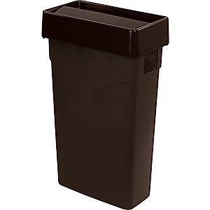 Carlisle FoodService Products 34202369 TrimLine Rectangle Waste Container Trash Can Only, 23 Gallon, Dark Brown