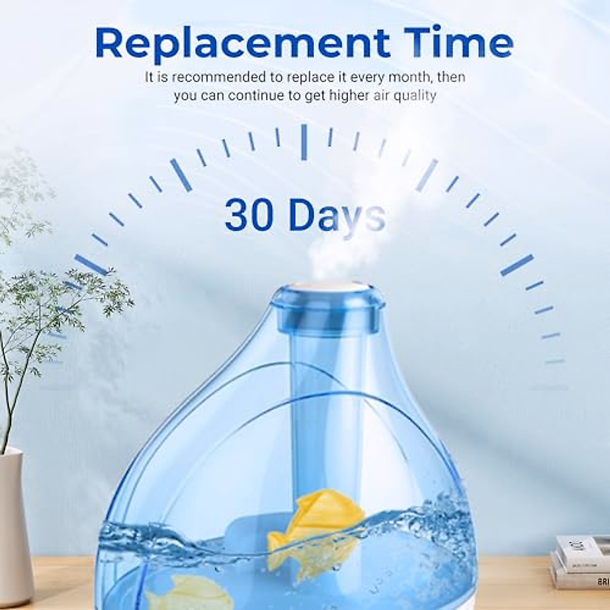 Funmit 6 Pack Universal Humidifier Cleaner Fish Compatible with Almost All Humidifiers and Fish Tanks, Purifies Water, Prevents Hard Water Build-Up, Reduces Scale, Yellow