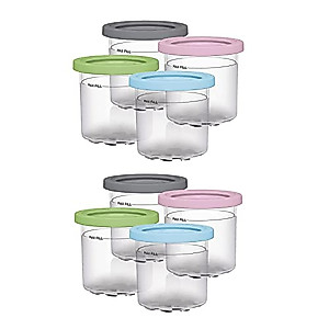 GUANGLU 8 Pack Ice Cream Pints Cup, Leak Proof Ice Cream Containers with Lids for Ninja Creami Pints NC299AM and C300 Series Ice Cream Maker