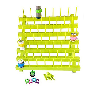 PeavyTailor 70 Spools Thread Holder Thread Rack Sewing Thread Organizer Thread Stand Spool Holder for Sewing and Embroidery Quilting. Threads Spool Rack has Holes to Hold on The Wall Green