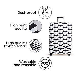 Luggage Cover Suitcase Protector Fits 19-33 Inch TSA Approved Travel Suitcase Cover Washable Dustproof Anti-Scratch (M (22-26 inch), Pattern)