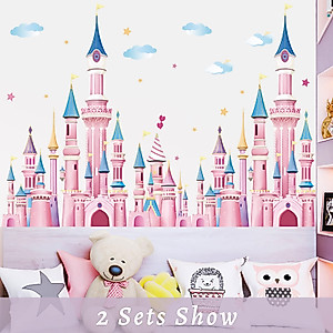 wondever Castle Wall Stickers Fairy Tale Peel and Stick Wall Art Decals for Girls Bedroom Living Room Baby Nursery