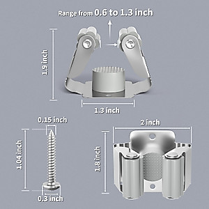 reliahom 6 Pack Broom Holder Wall Mount Stainless Steel Mop Hanger Organization Heavy Duty Garage Storage System Garden Laundry Kitchen Tool Organizer General Purpose Storage Rack(Silver)