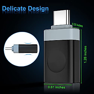 Basesailor USB C Male to USB 3.0 Female Adapter 3 Pack,Thunderbolt 3 to Type A OTG Converter for MacBook Pro,iPad Air 4 4th 5 5th Mini 6 6th Generation,Microsoft Surface Go,Samsung Galaxy S23 S21 S22