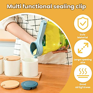 Seal and Pour Bag Clip with Pour Spout & Lid 2025 New Food Bag Clips with Pour Spout, Wide Mouth Food Storage Sealing Clips, Snack Clips that Pour, Bag Pouring Clip with Pour Spout (Style1)